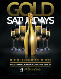 Gold Diamond Gold Grunge Party Flyer Template | PosterMyWall