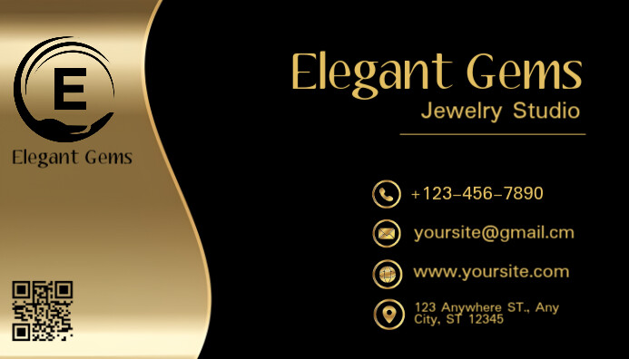 Copy of Gold Shop Business Card Template. | PosterMyWall