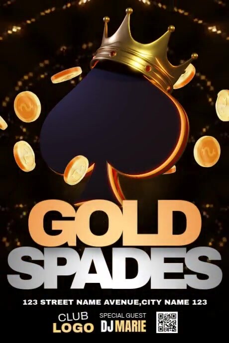 Gold Spades Template | PosterMyWall