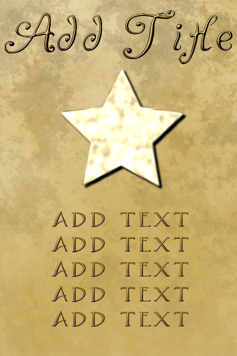 gold star and golden letters template | PosterMyWall