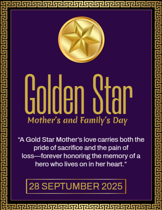 Gold Star Mother’s and Family Day Template | PosterMyWall