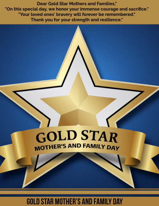 Gold Star Mother’s and Family Day Template | PosterMyWall