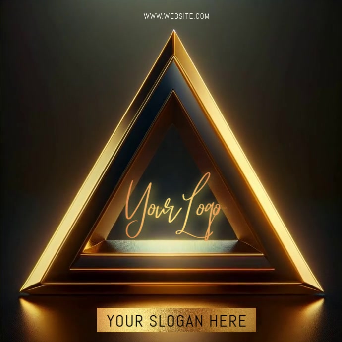 Copy of Gold Triangle logo design template | PosterMyWall