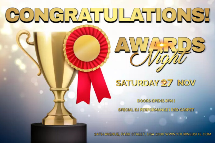 Gold Trophy Ads Template | PosterMyWall