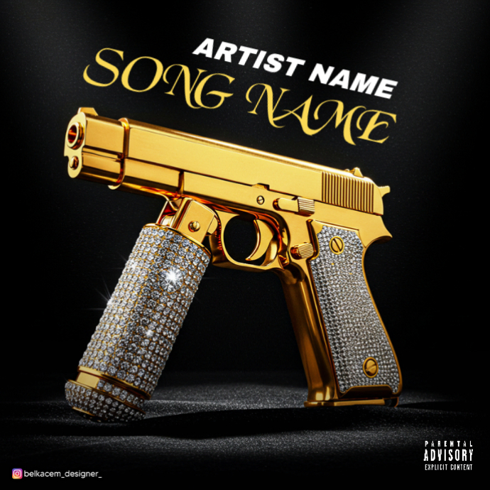 gold Vintage Luxury Gun Diamond Album Cover Template | PosterMyWall