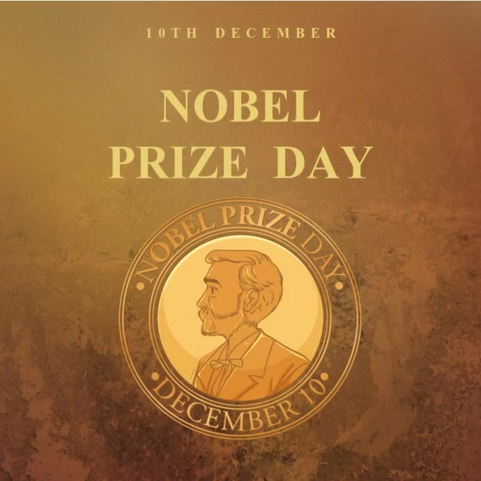 Gold Vintage Nobel Prize Day Social Media Graphic Template | PosterMyWall