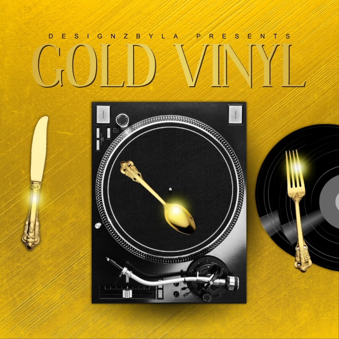 GOLD VINYL Record album cover art Template | PosterMyWall