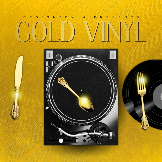 Copy of GOLD VINYL Record Mixtape cover art 1.0 | PosterMyWall
