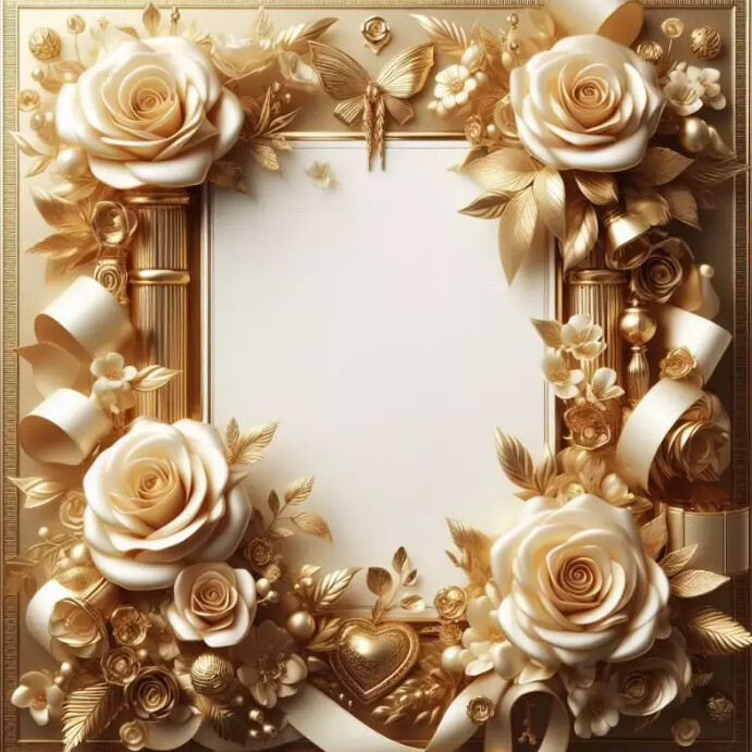 Gold wedding card template design | PosterMyWall