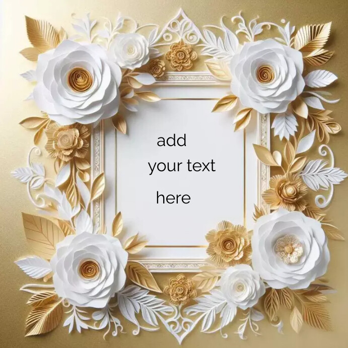 Gold wedding card template | PosterMyWall