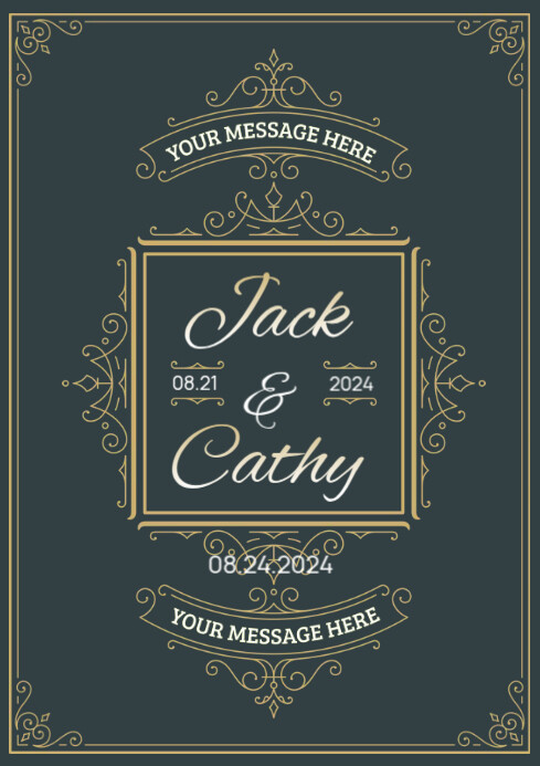 Gold Wedding Label Template | PosterMyWall