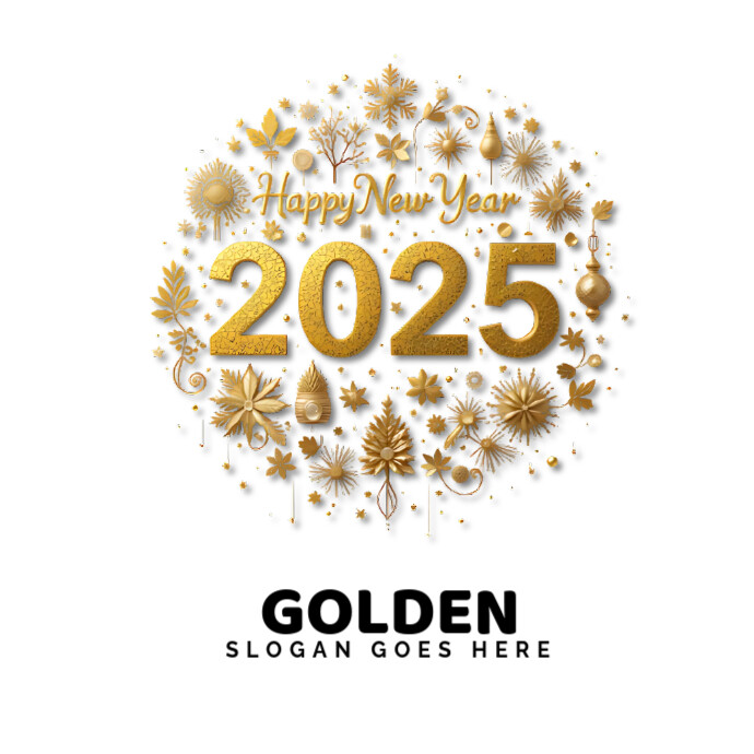 Golden 2025 Text Logo Template | PosterMyWall