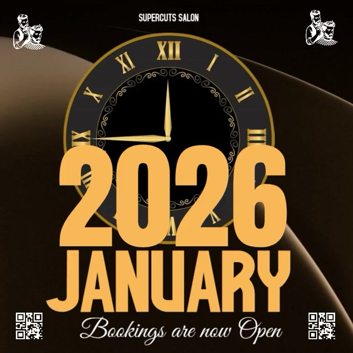 Golden 2026 New Year Salon Booking Announcement Template | PosterMyWall