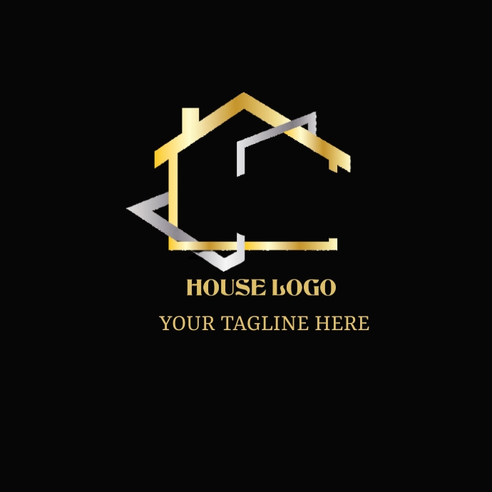 Copy of golden and black house company logo | PosterMyWall