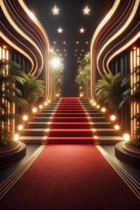 Golden Award Stage With Red Carpet Template | PosterMyWall