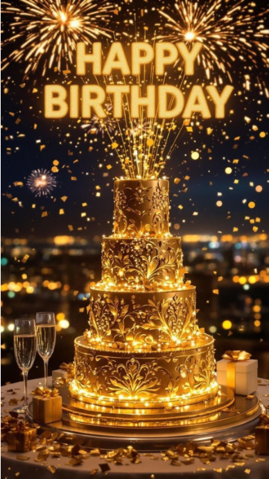 Golden Birthday Celebration Template | PosterMyWall