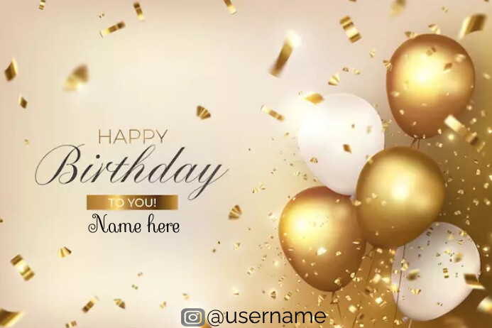 Golden birthday flyer Template | PosterMyWall