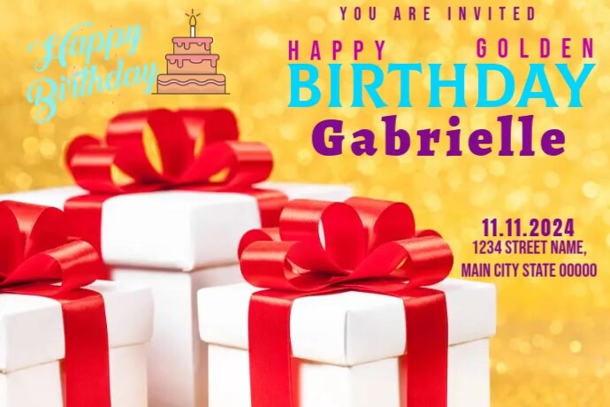 Golden Birthday Poster Template | PosterMyWall