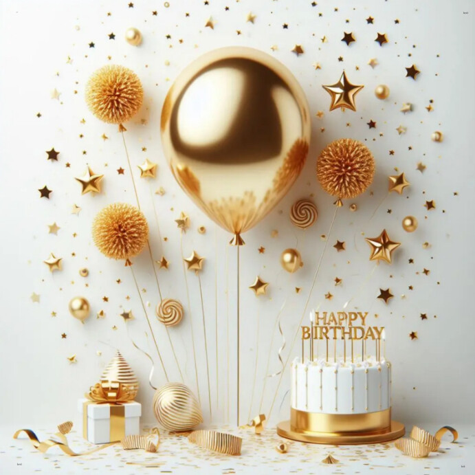 Golden Birthday Sparkle Template | PosterMyWall