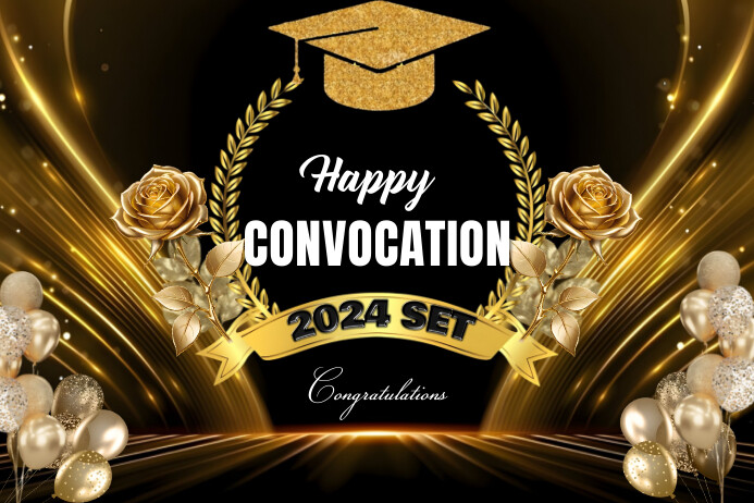 Golden Black Convocation Banner Templat | PosterMyWall