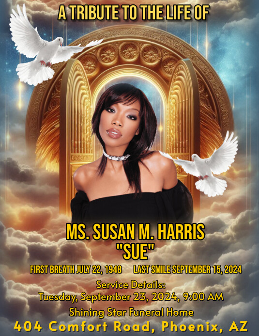 Copy of Golden Blue Funeral Flyer death anniversary a | PosterMyWall