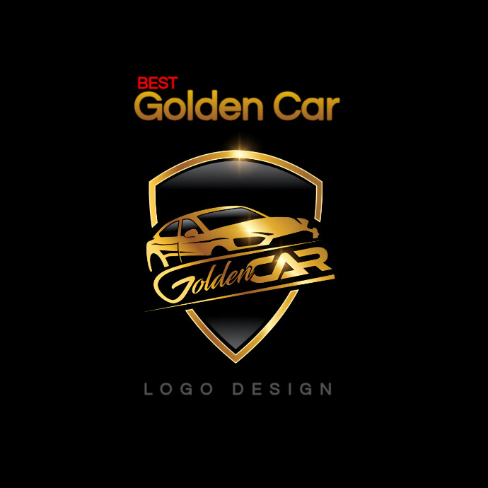 Golden Car Logo - Luxurious Auto Branding Design เทมเพลต | PosterMyWall