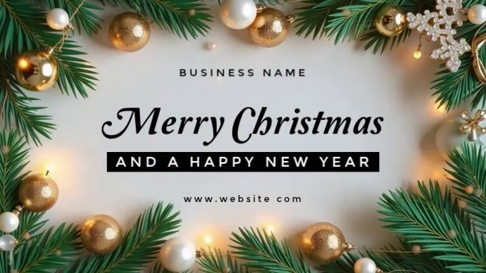 Plantilla de Golden Christmas Greeting Video Template – Elegant Pine ...