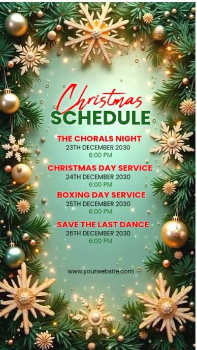 Golden Christmas Schedule Template | PosterMyWall
