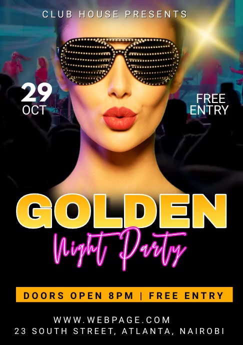 Copy of GOLDEN CLUB NIGHT PARTY | PosterMyWall