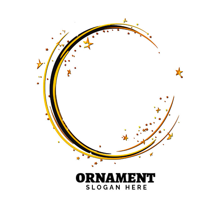 Golden crescent ornament logo Template | PosterMyWall