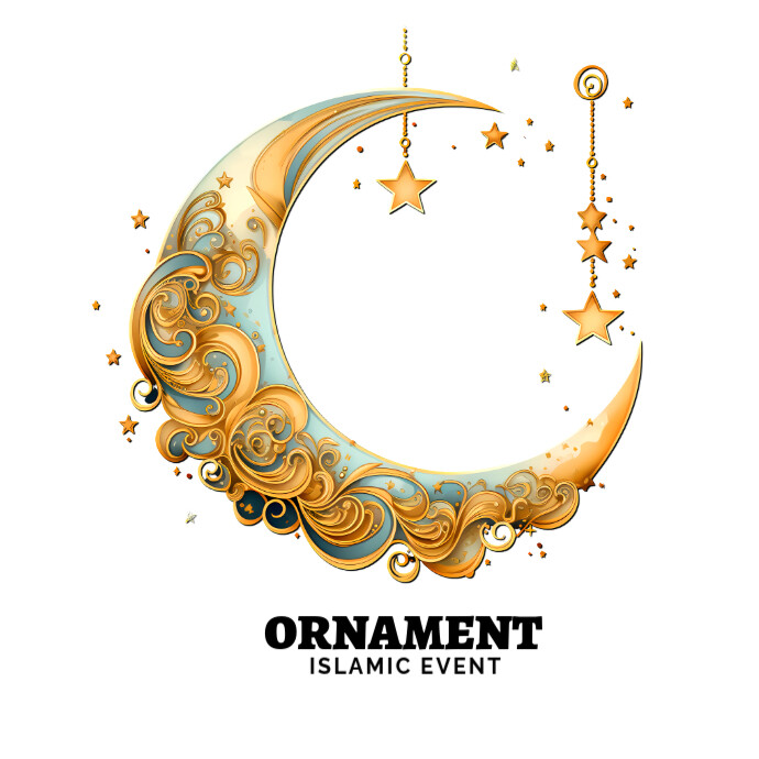 Golden crescent ornament logo Template | PosterMyWall