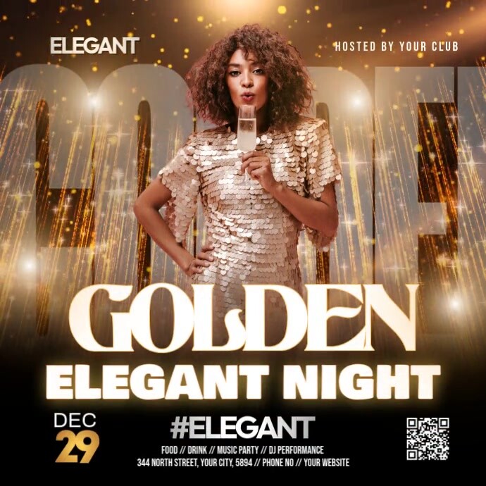 Golden Elegant Night Template | PosterMyWall