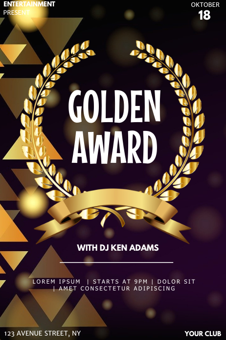 Golden event party flyer template | PosterMyWall