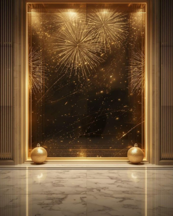 Golden Fireworks Luxury Frame Template | PosterMyWall