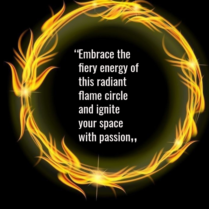Plantilla de Golden Flame Circle Art Print | PosterMyWall