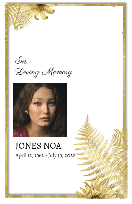 Golden frame Funeral Program Template (1) | PosterMyWall