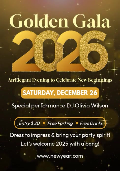 Golden Gala Template | PosterMyWall
