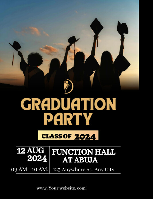 Golden Graduation Party Online Design Flyer F Template | PosterMyWall