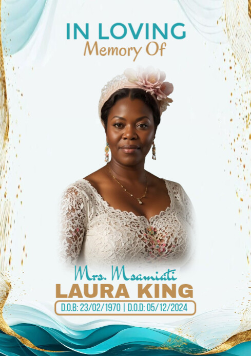 Golden green funeral program cover Template | PosterMyWall