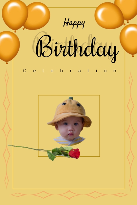 Golden happy birthday Template | PosterMyWall