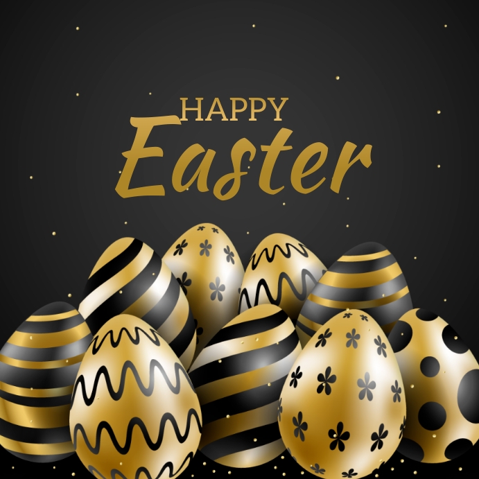 Copy of Golden happy Easter day concept | PosterMyWall