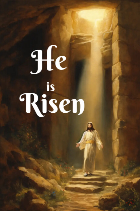 Golden He is risen Template | PosterMyWall