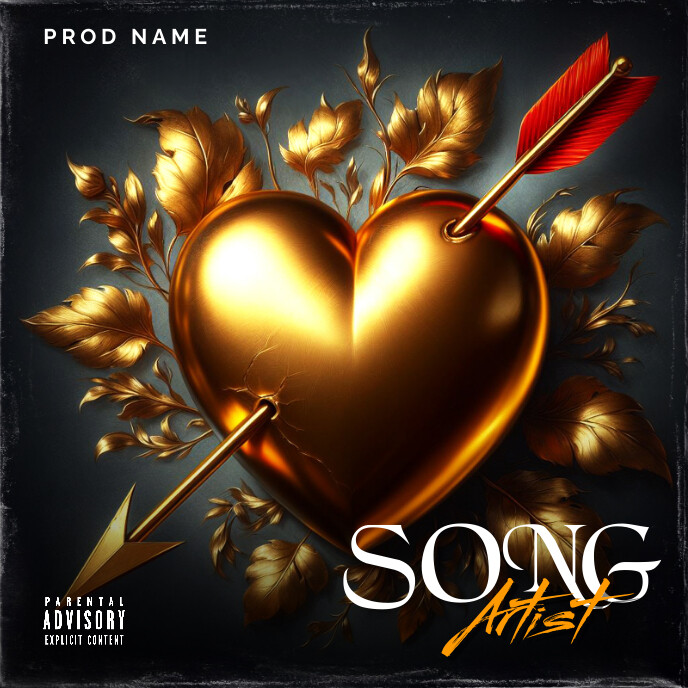 Golden Heart Album Cover Template | PosterMyWall
