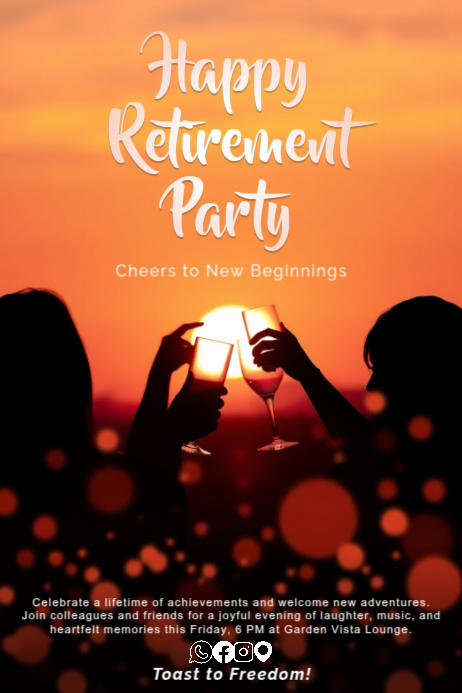 Golden Horizon – Retirement Celebration Poster Template | PosterMyWall