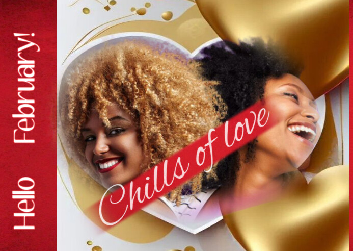 Golden Joyful Hello February Postcard Template | PosterMyWall