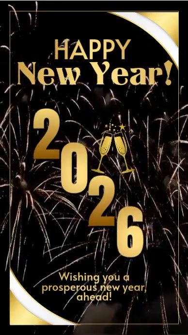 Golden Joyful New Year Wishes Whatsapp Status Template | PosterMyWall