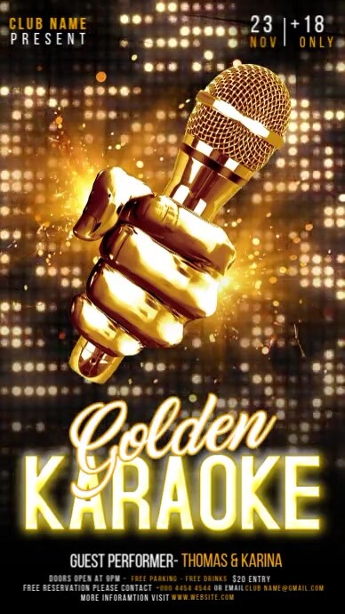 Golden Karaoke Template | PosterMyWall