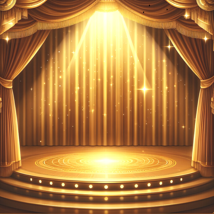 Golden lighted stage background with rounded Template | PosterMyWall