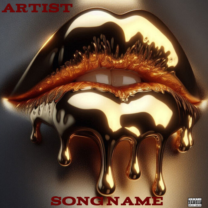 Plantilla de Golden lips CD mixtape song album cover art | PosterMyWall