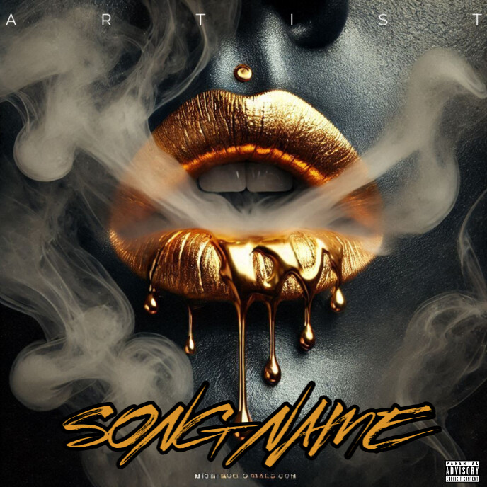 Golden Lips Song Mixtape Album Cover Template | PosterMyWall
